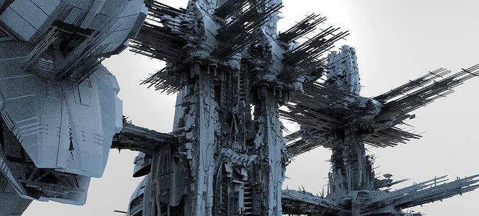Cyberpunk Mega City Docks 3D model | CGTrader