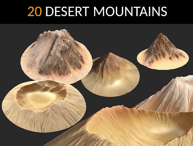 3D model Desert Mountains Collection VR / AR / low-poly | CGTrader