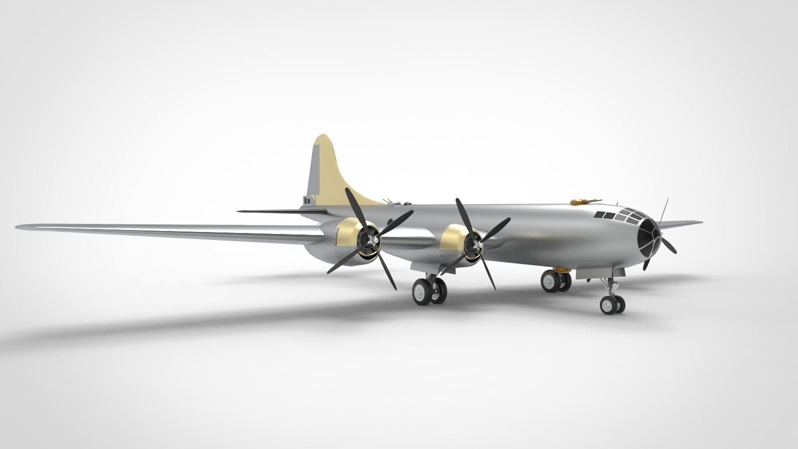 B-29 Superfortress Silver 3D model | CGTrader