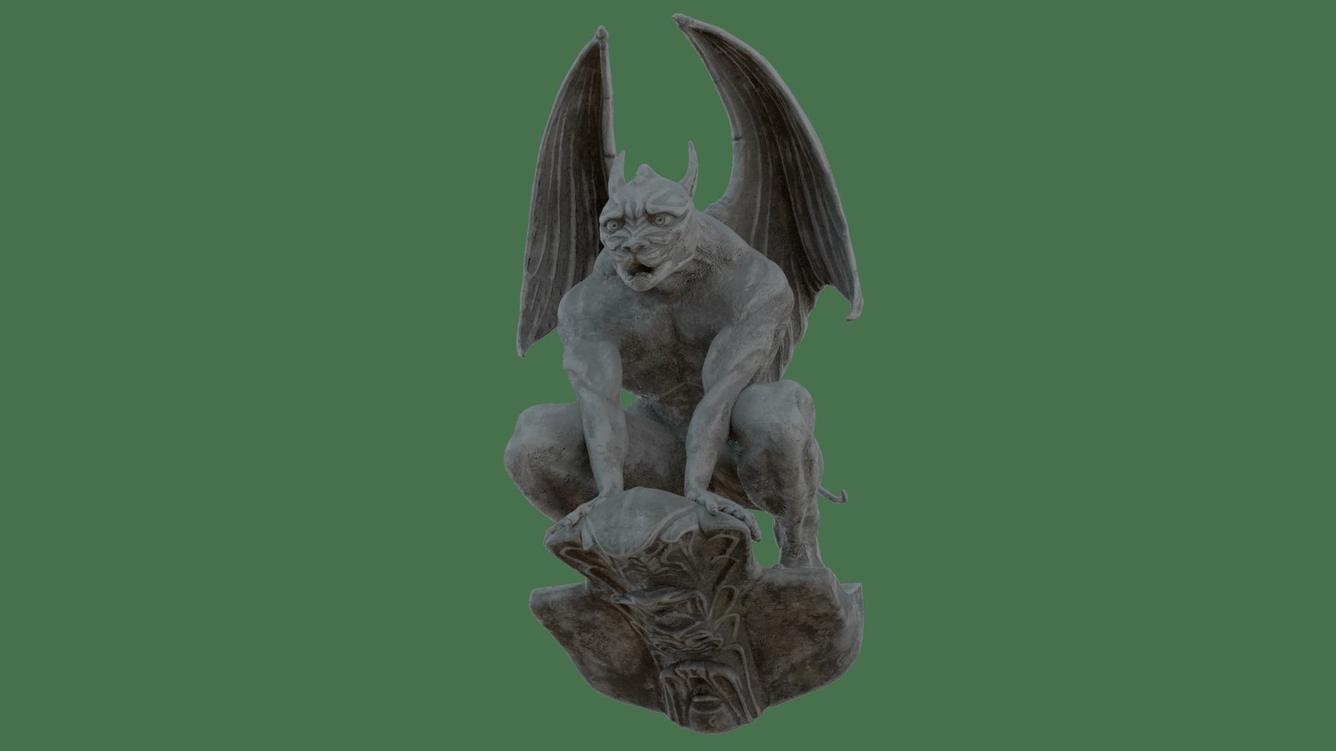 3D model Gothic Gargoyle with Block VR / AR / low-poly | CGTrader