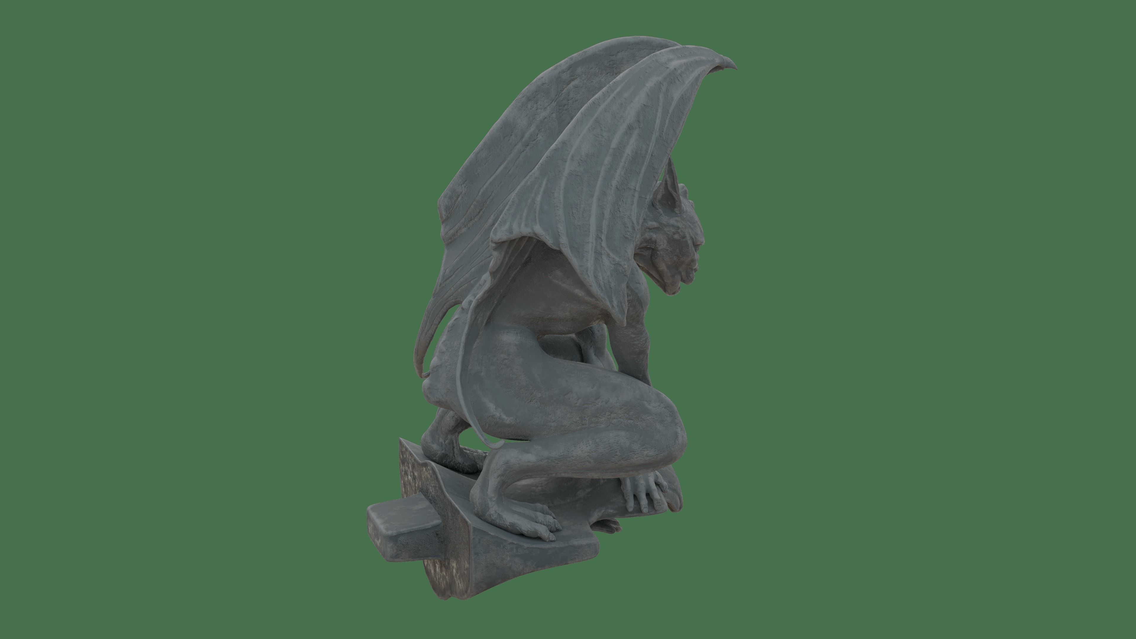 3D model Gothic Gargoyle with Block VR / AR / low-poly | CGTrader