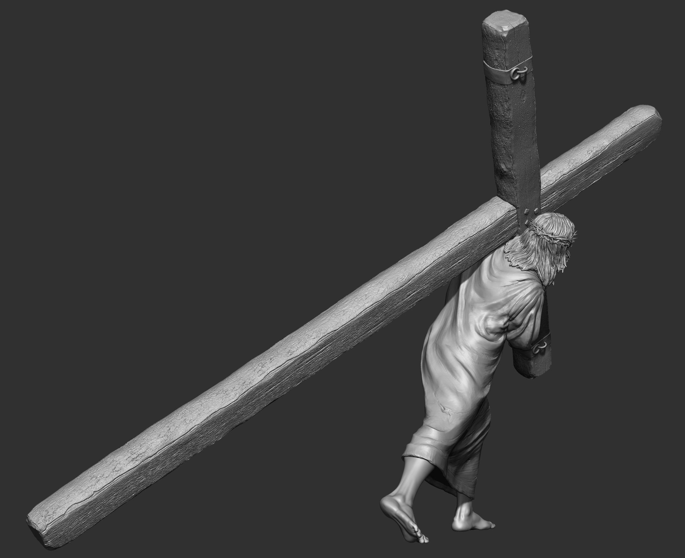 Jesus Carrying the Cross 3D model 3D printable | CGTrader