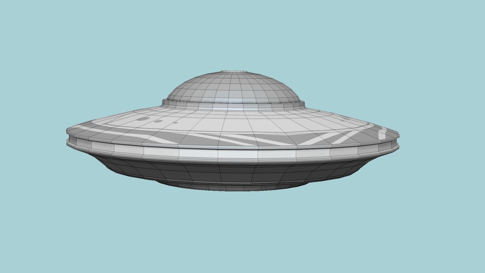 3D model Alien Spaceship UFO B02 Aluminum - Sci Fi Spacecraft Design VR ...