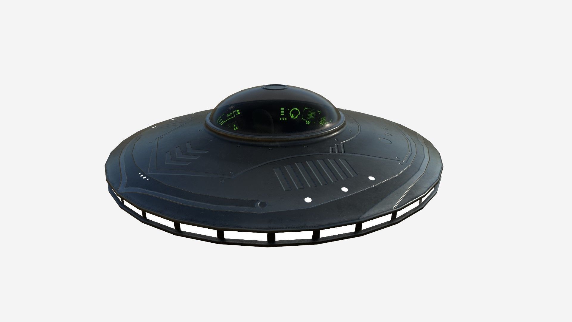 3D model Alien Spaceship UFO B03 Dark Steel - Sci Fi Spacecraft Design ...