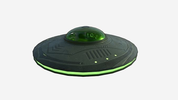 3D model Alien Spaceship UFO B05 Dark Green - Sci Fi Spacecraft Design ...
