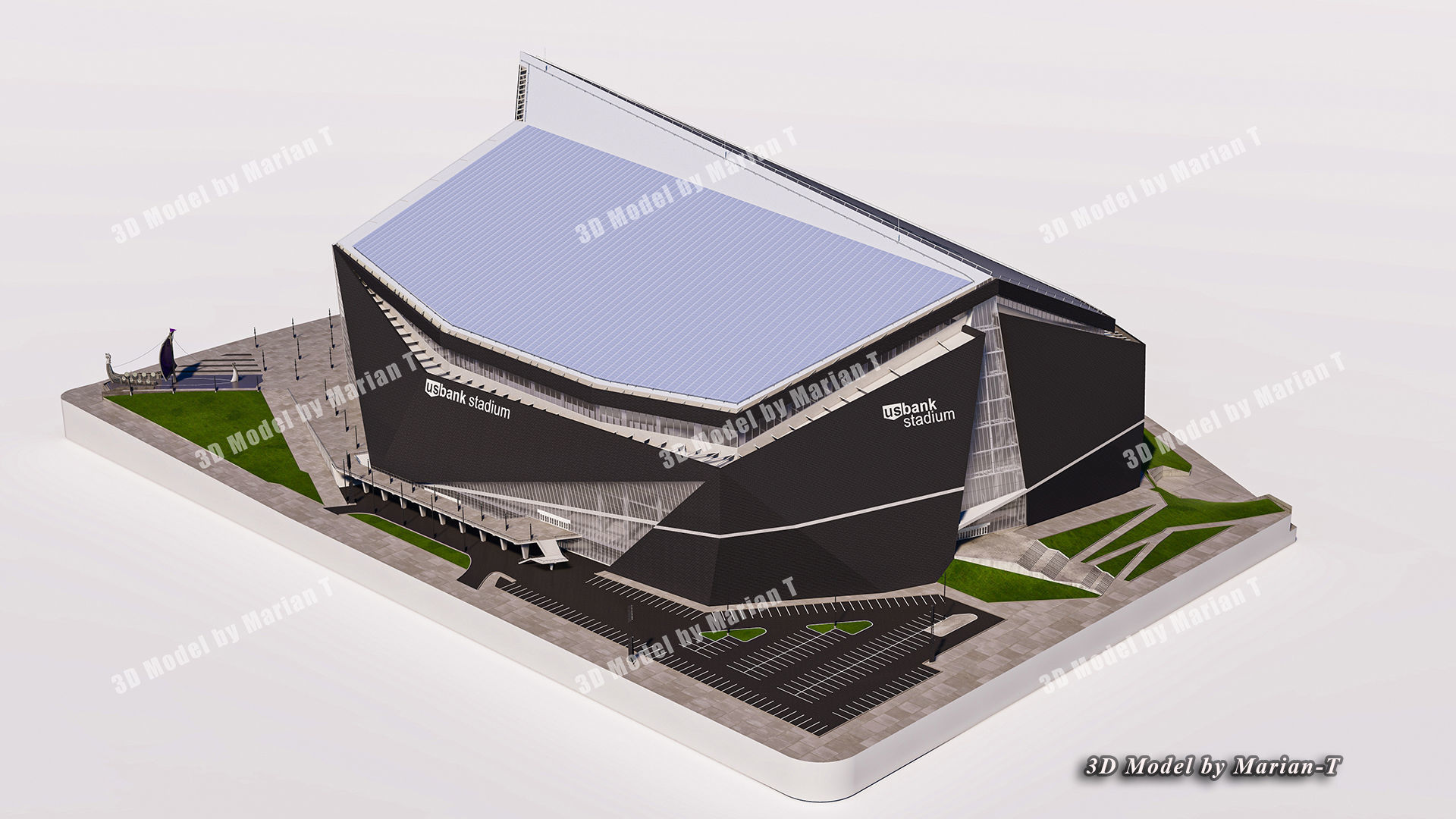 3D model US Bank Stadium - Minneapolis USA VR / AR / low-poly | CGTrader