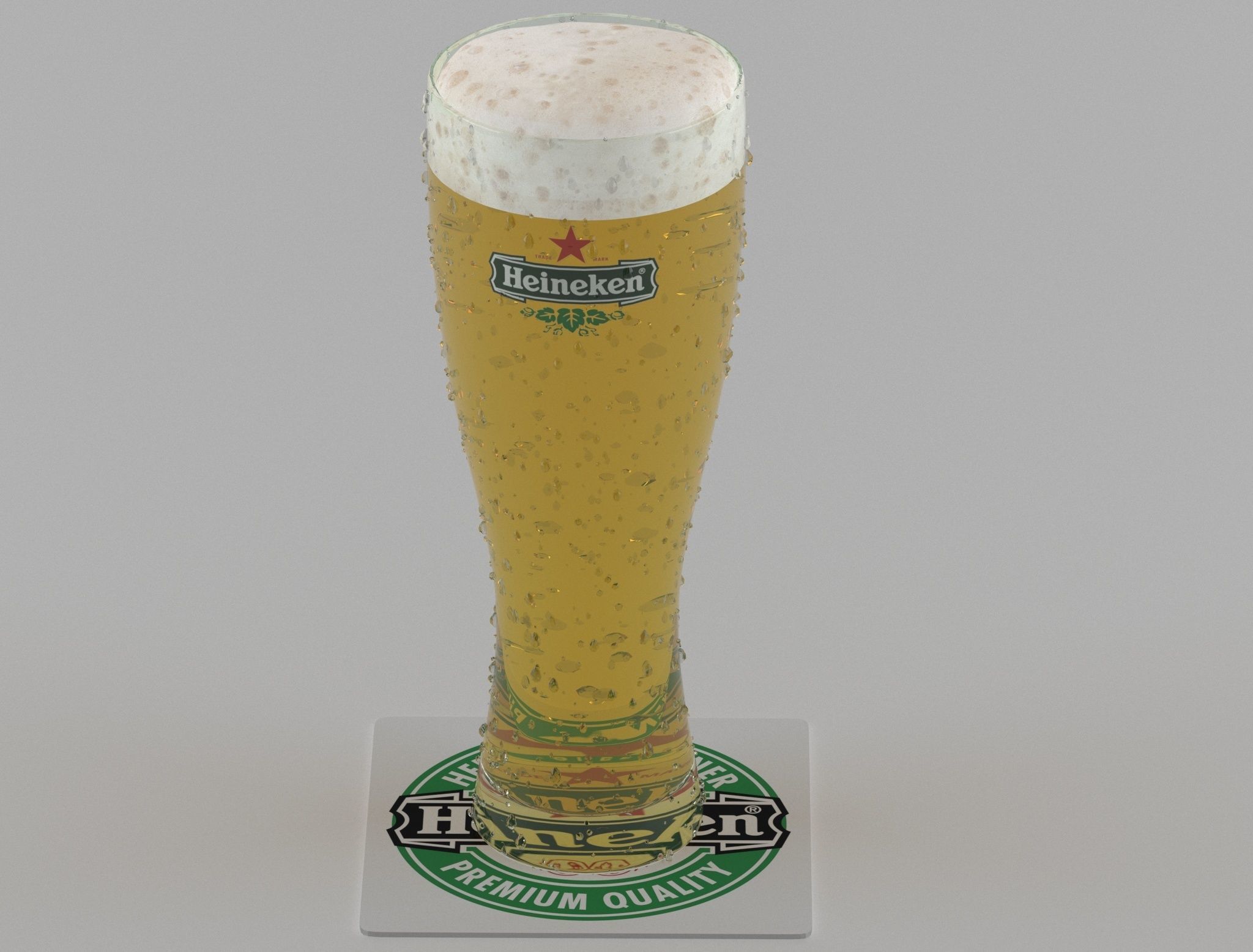 Heineken Beer Glass Realistic 3D model | CGTrader