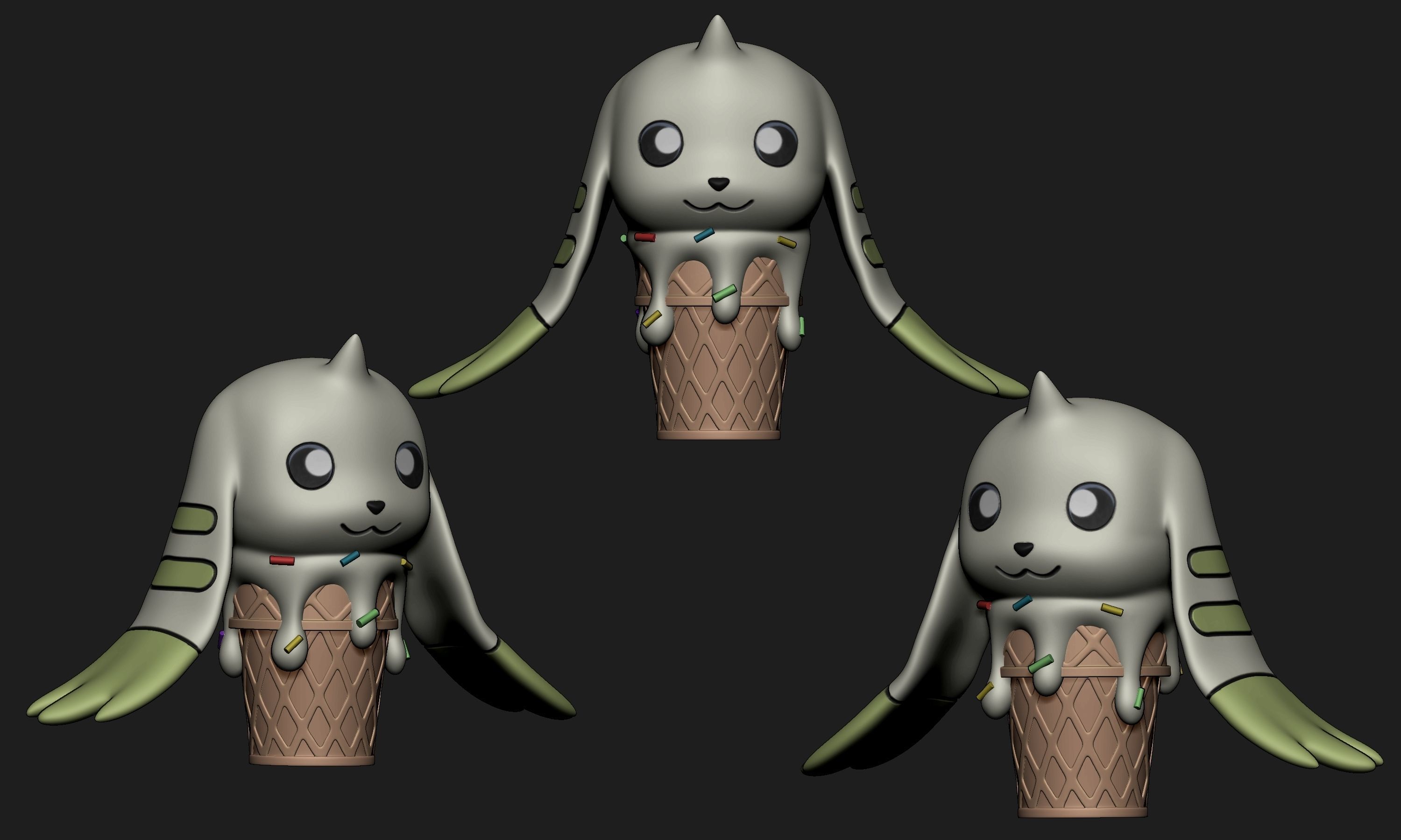 Digimon - Ice Cream Terriermon 3D model 3D printable | CGTrader