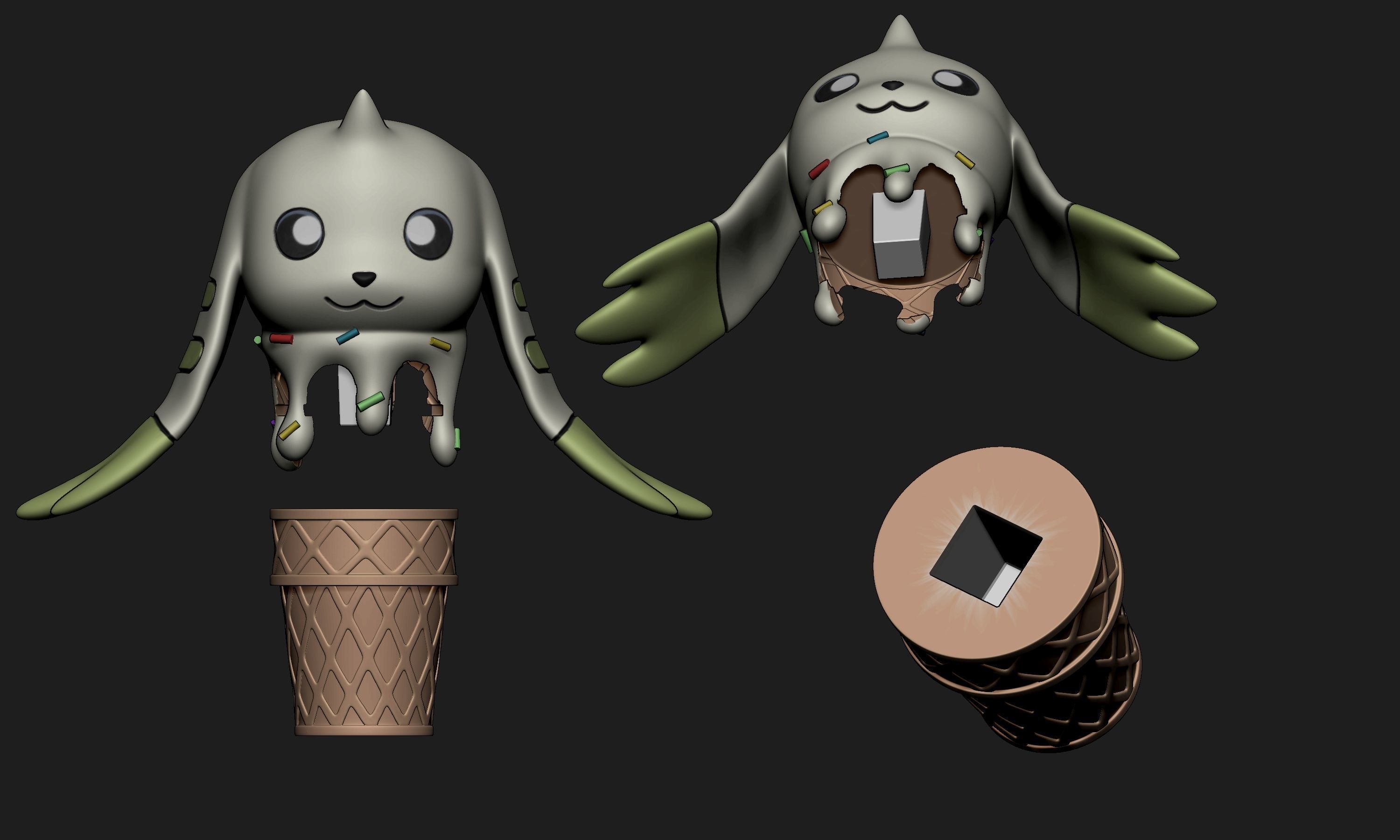 Digimon - Ice Cream Terriermon 3D model 3D printable | CGTrader