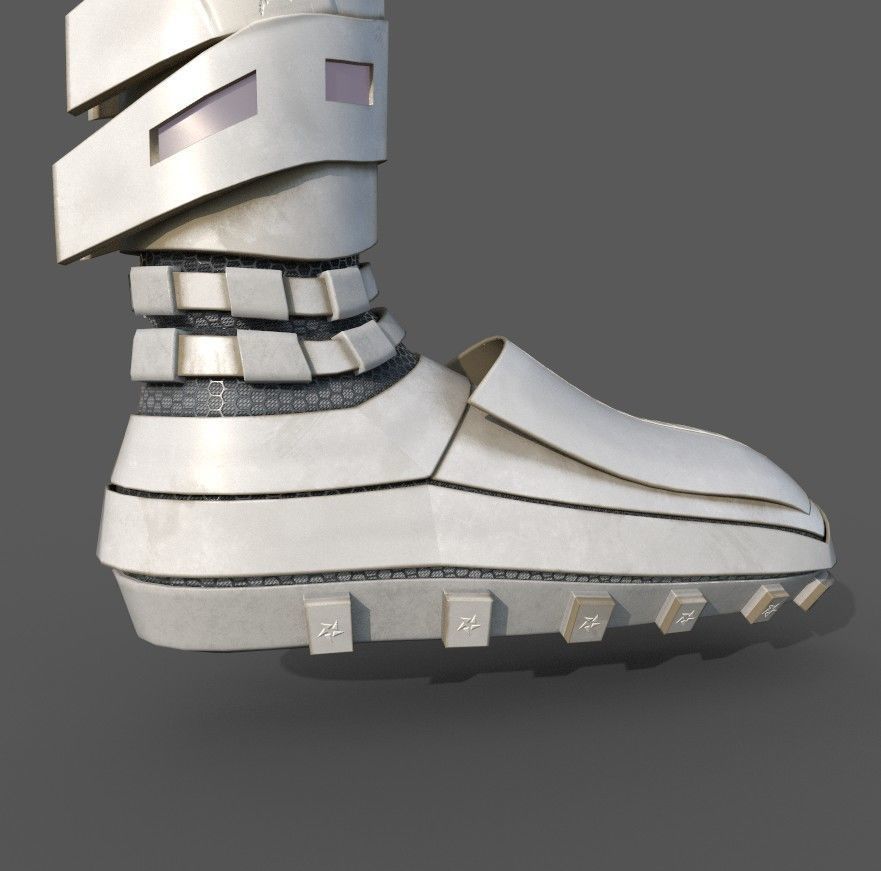 3D model stylized and realistic Sci-fi cyberpunk boots pack VR / AR ...