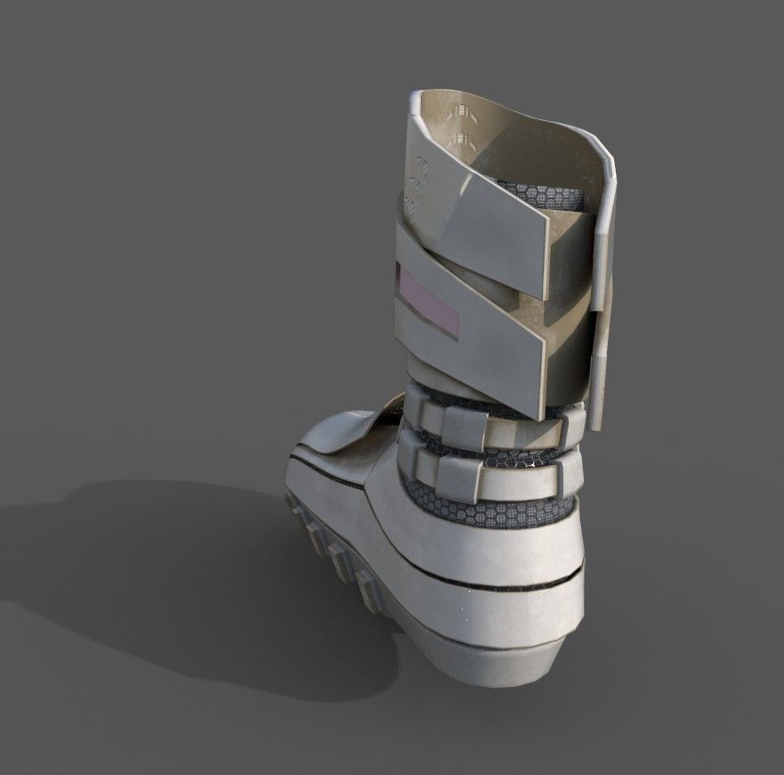 3D model stylized and realistic Sci-fi cyberpunk boots pack VR / AR ...