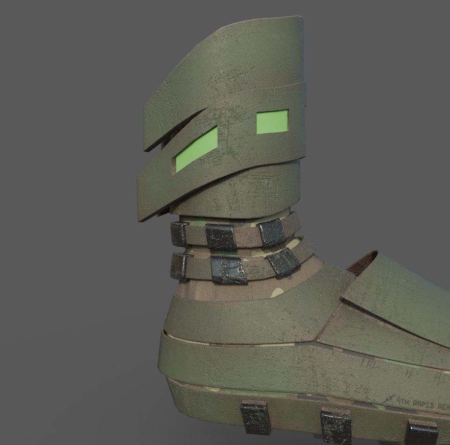 3D model stylized and realistic Sci-fi cyberpunk boots pack VR / AR ...