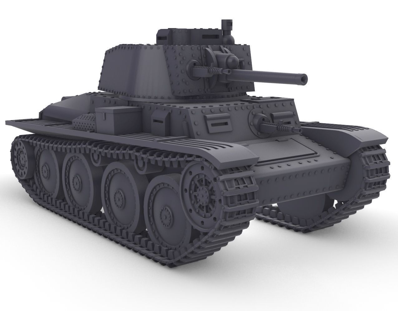 GERMAN PANZER 38t TANK EASY TO PRINT WW2 SCALE MODEL 3D model 3D ...