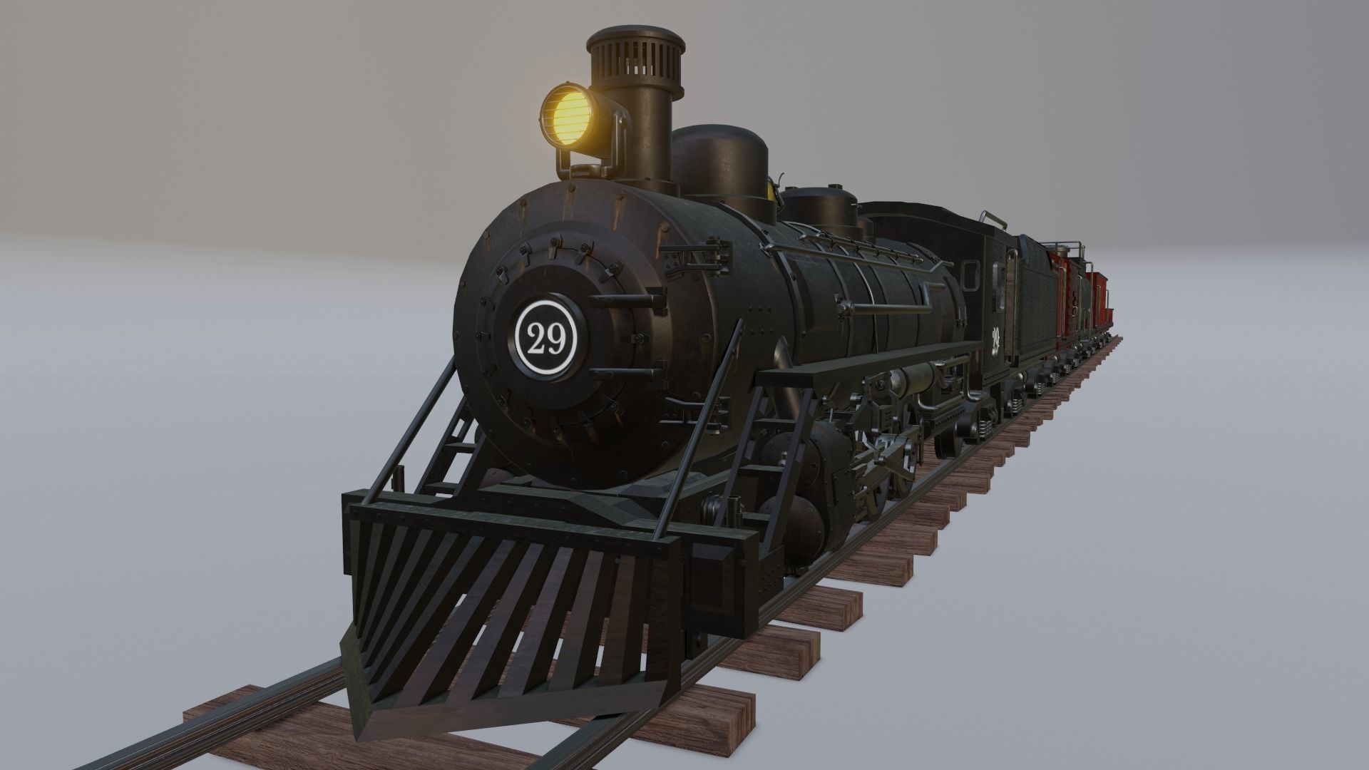 Steam Train 3D model animated rigged | CGTrader