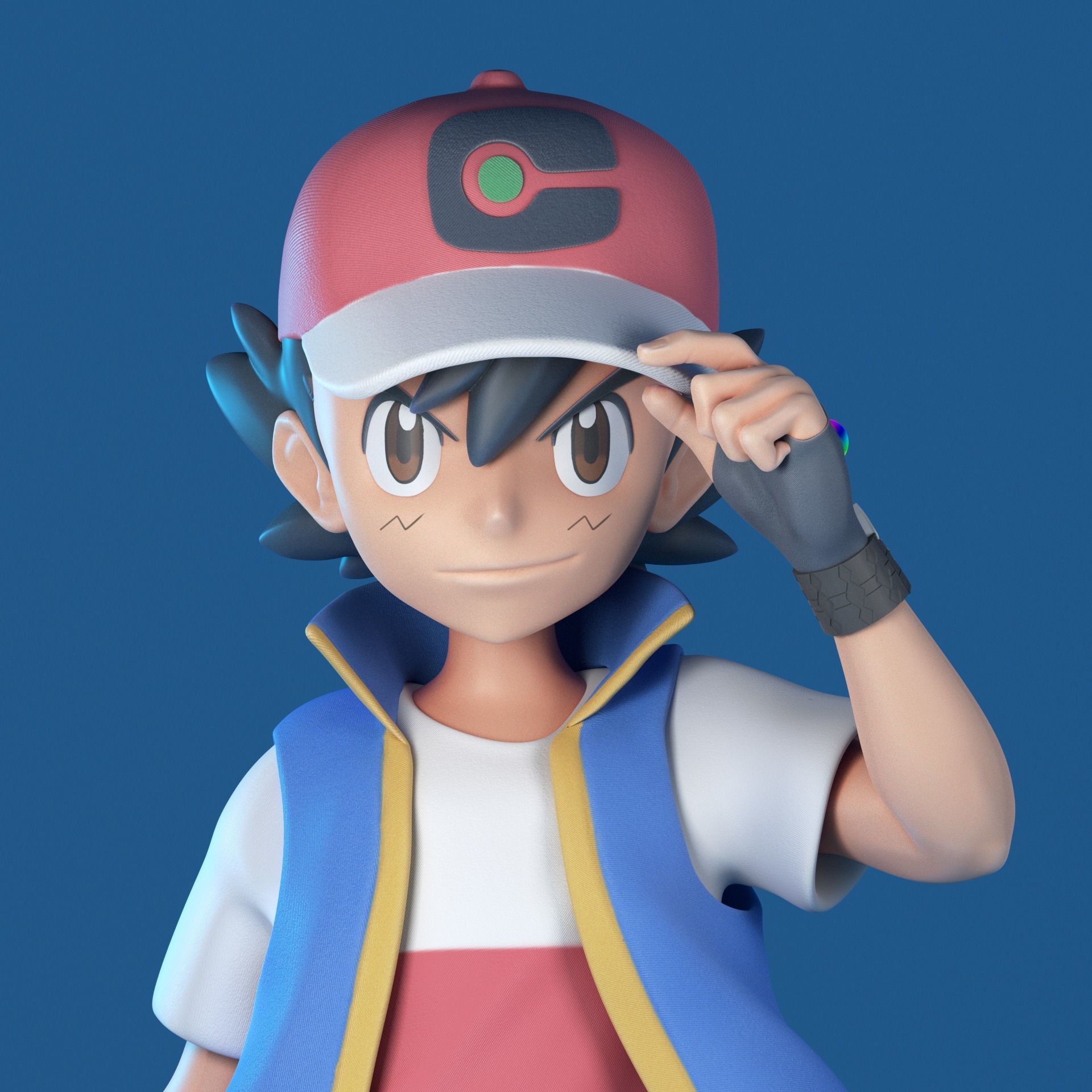 Ash - Satoshi - Pokemon Journeys 1-10 and 1-20 Scale Figure 3D model 3D ...