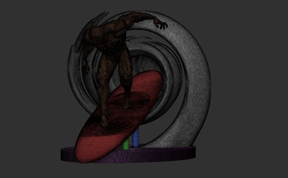 Silver Surfer Print Ready Model in FBX OBJ and STL Formats 3D model 3D ...