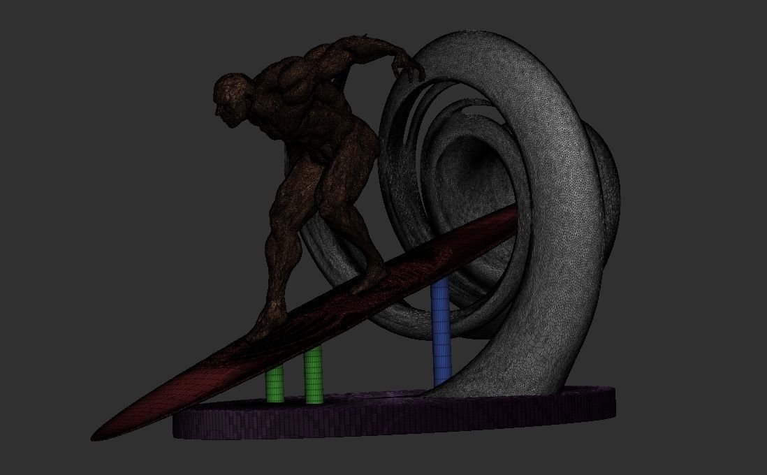 Silver Surfer Print Ready Model in FBX OBJ and STL Formats 3D model 3D ...