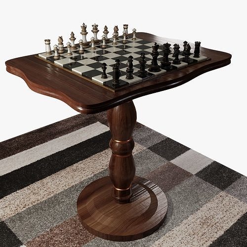 Chess Set Table 3D model | CGTrader