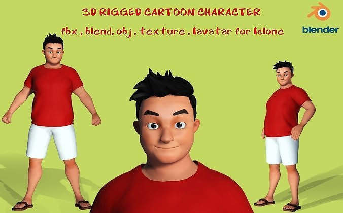 Cartoon Character Fat Boy Animated Rigged Blender Iclone 3D model ...