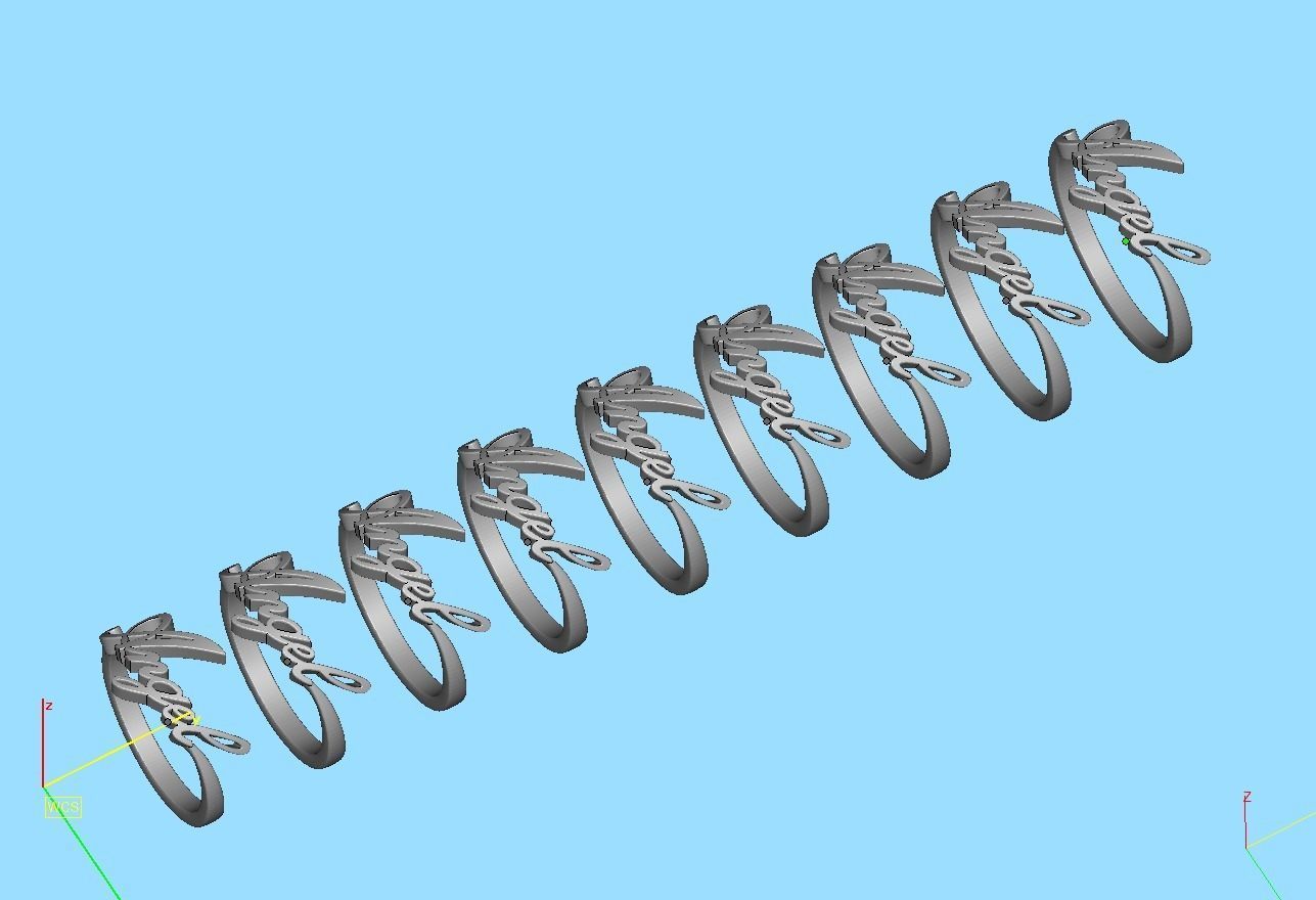 Angel Word Ring Angel Inscription band ring 3d model 3D model 3D ...