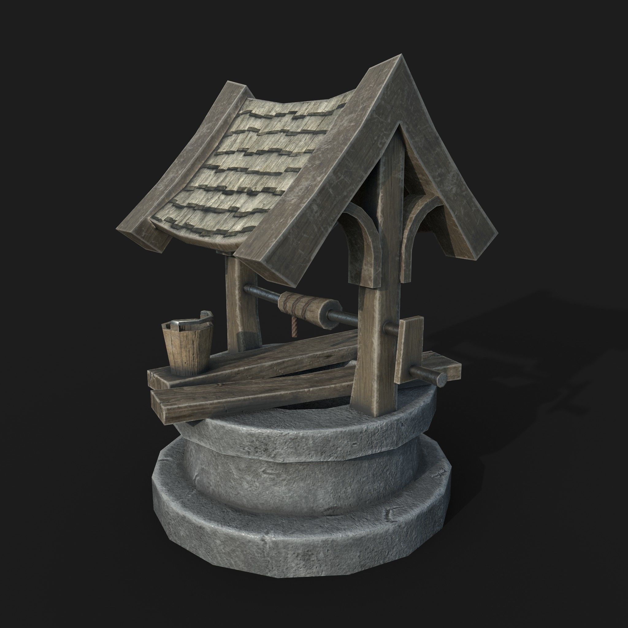 3D model Old low poly draw-well VR / AR / low-poly | CGTrader