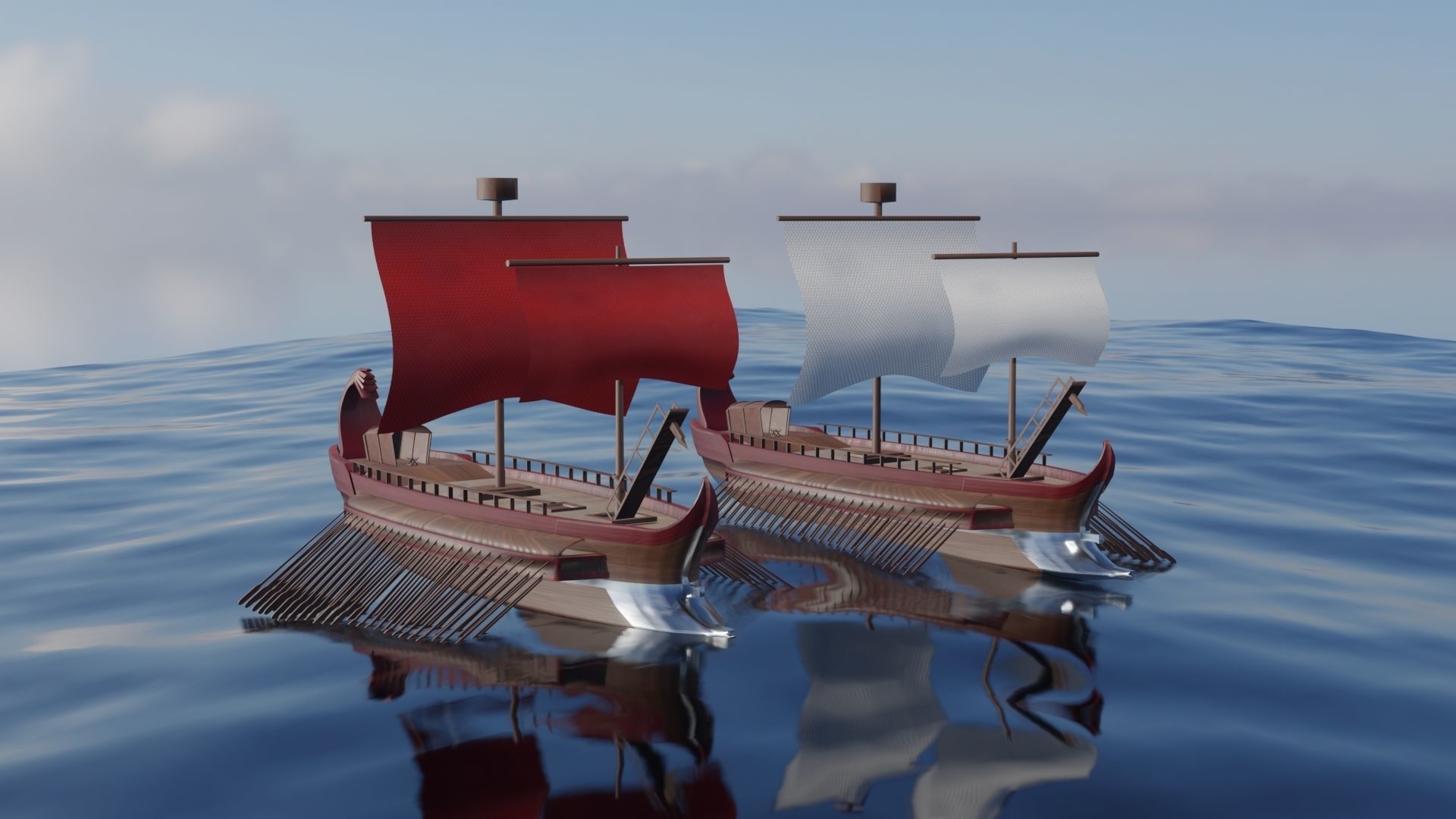 Trireme ancient ships Roman Greek 3D model | CGTrader