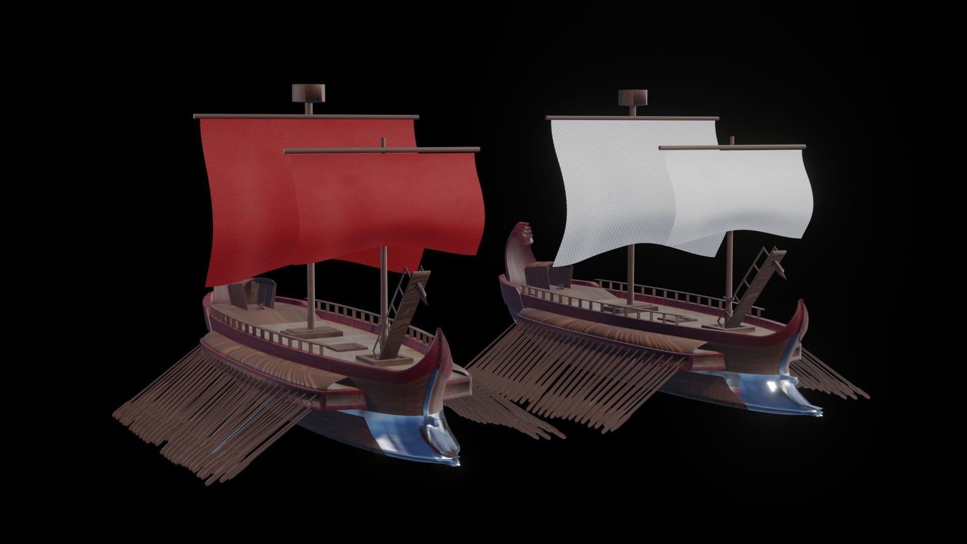 Trireme ancient ships Roman Greek 3D model | CGTrader