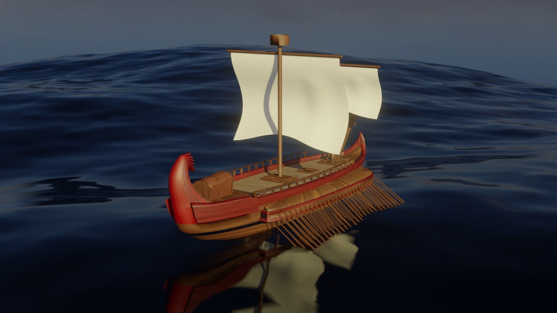 Trireme ancient ships Roman Greek 3D model | CGTrader
