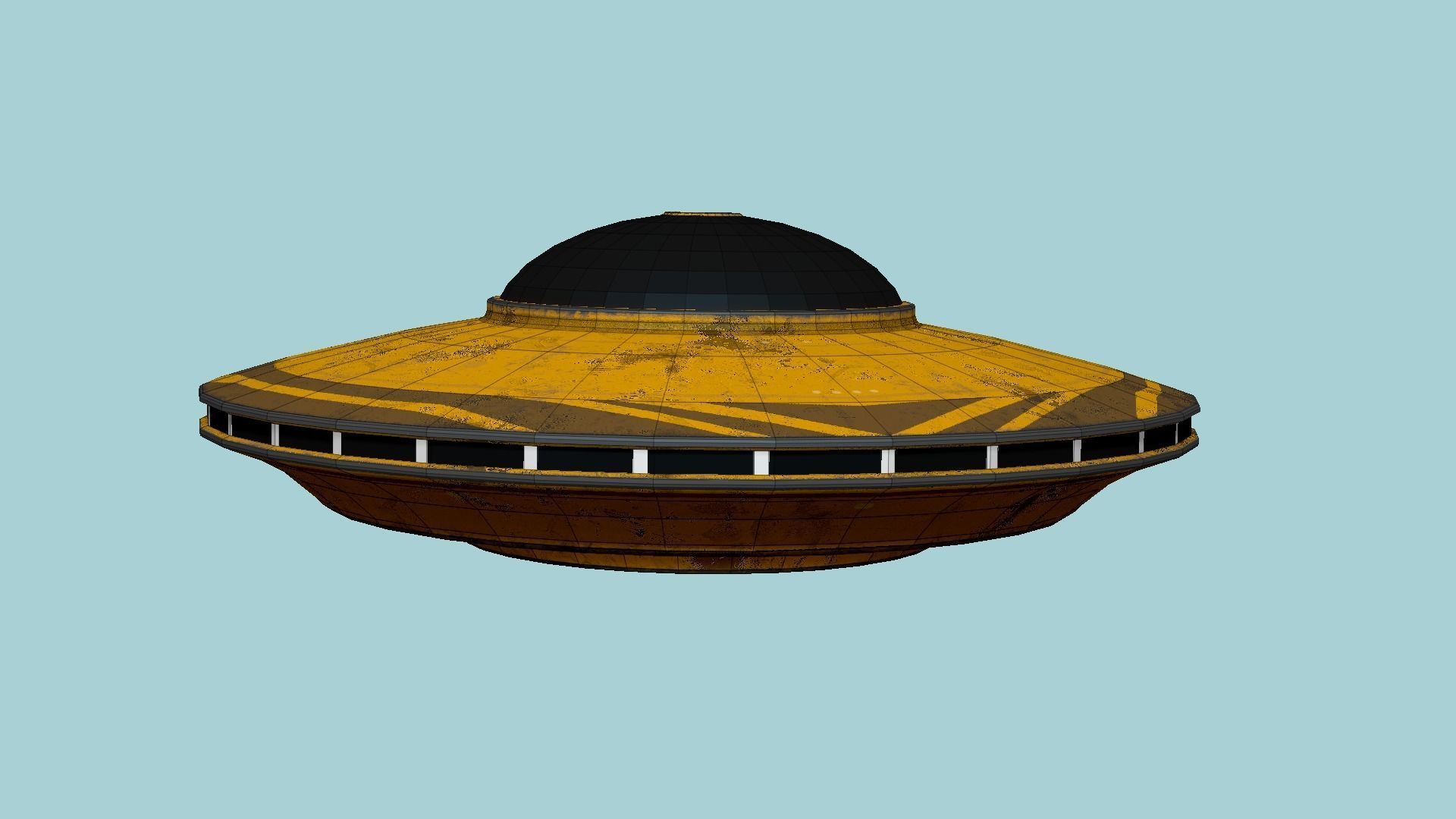 3D model Alien Spaceship UFO B08 Yellow Dirt - Sci Fi Spacecraft Design ...