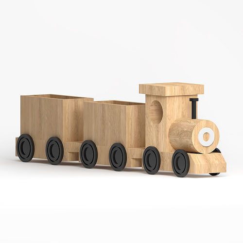 3D model Toy train wood VR / AR / low-poly | CGTrader