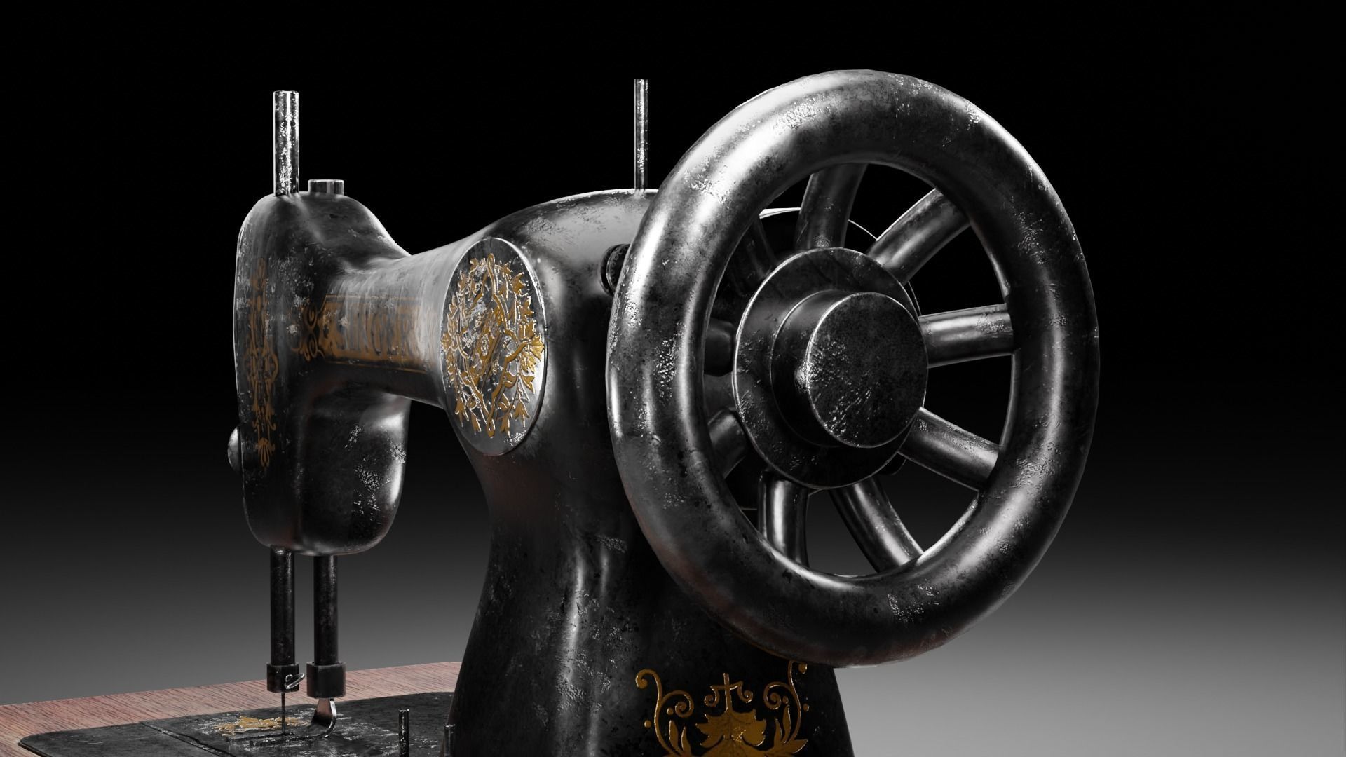 Singer Old Sewing Machine 3D model and PBR Texture 3D model | CGTrader