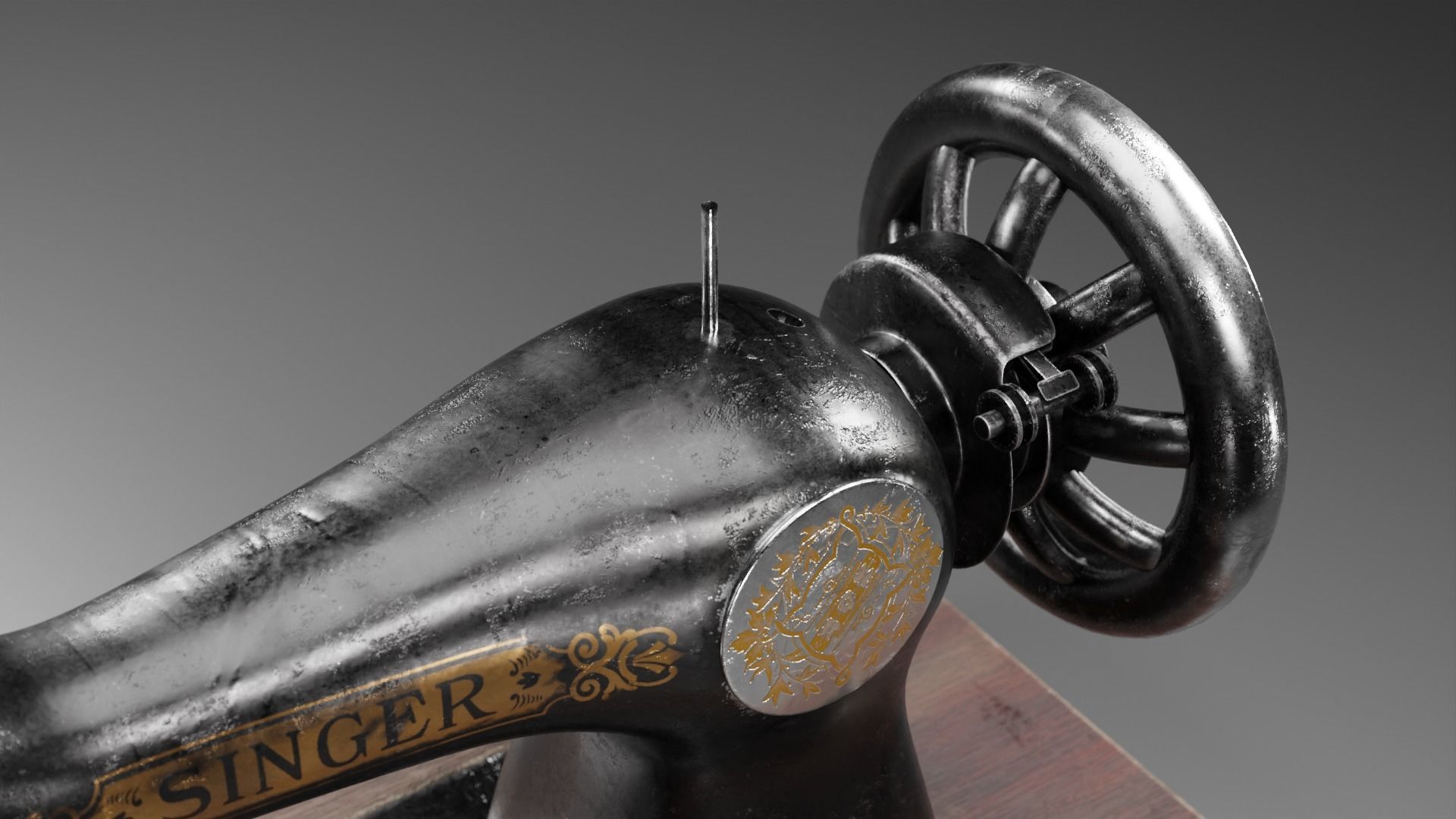 Singer Old Sewing Machine 3D model and PBR Texture 3D model | CGTrader