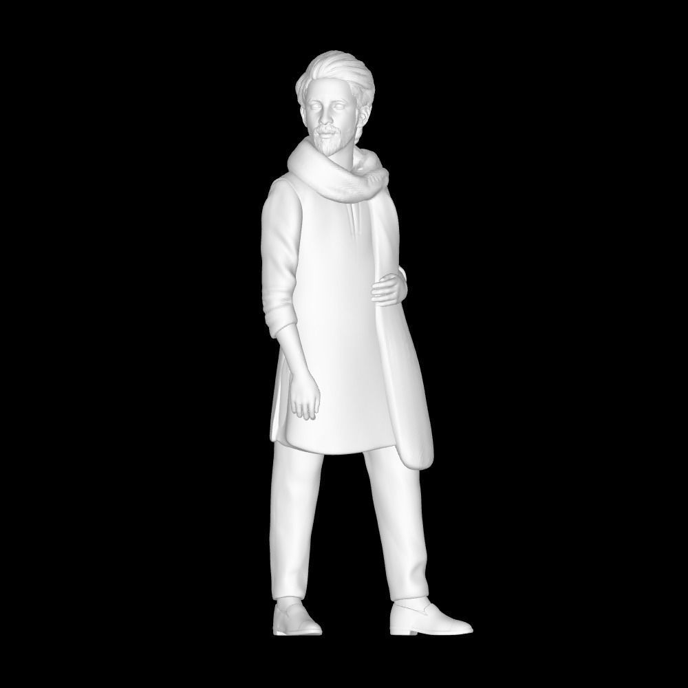 BOY IN AJRAK MUFFLER SCARF 3D model 3D printable | CGTrader