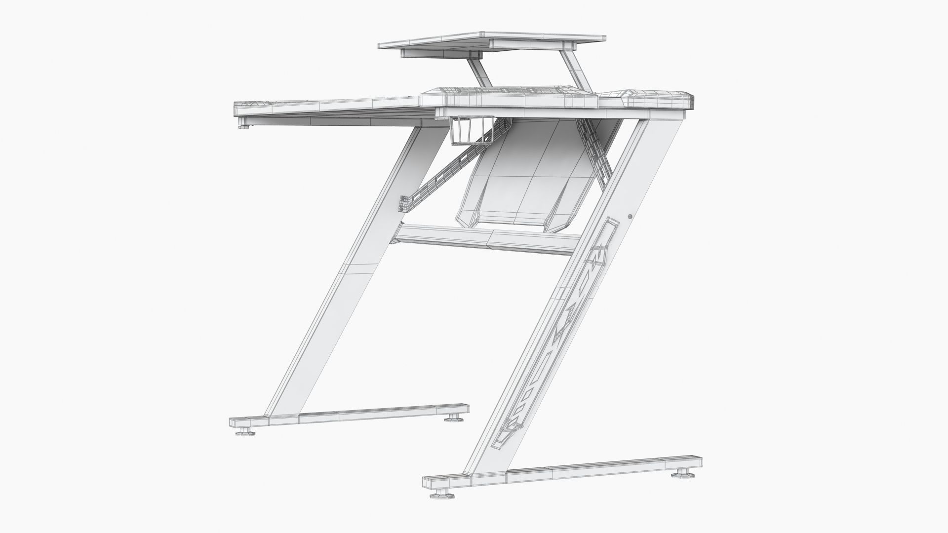 Computer Gaming desk LANGHOLM with LED black 3D model | CGTrader