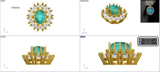 Earrings cad file 3D model 3D printable | CGTrader