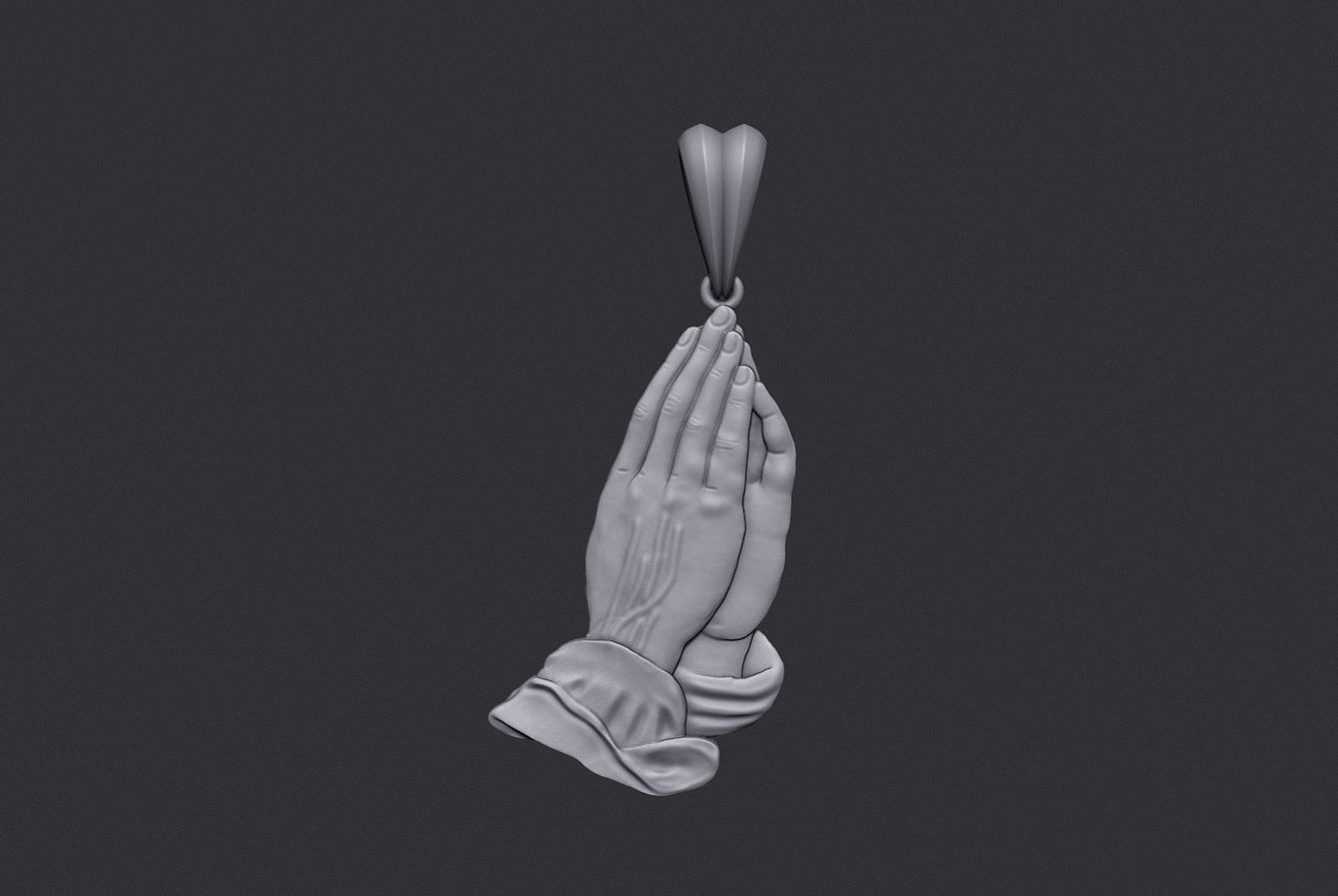 Praying Hands Pendant bas-relief 3D model 3D printable | CGTrader