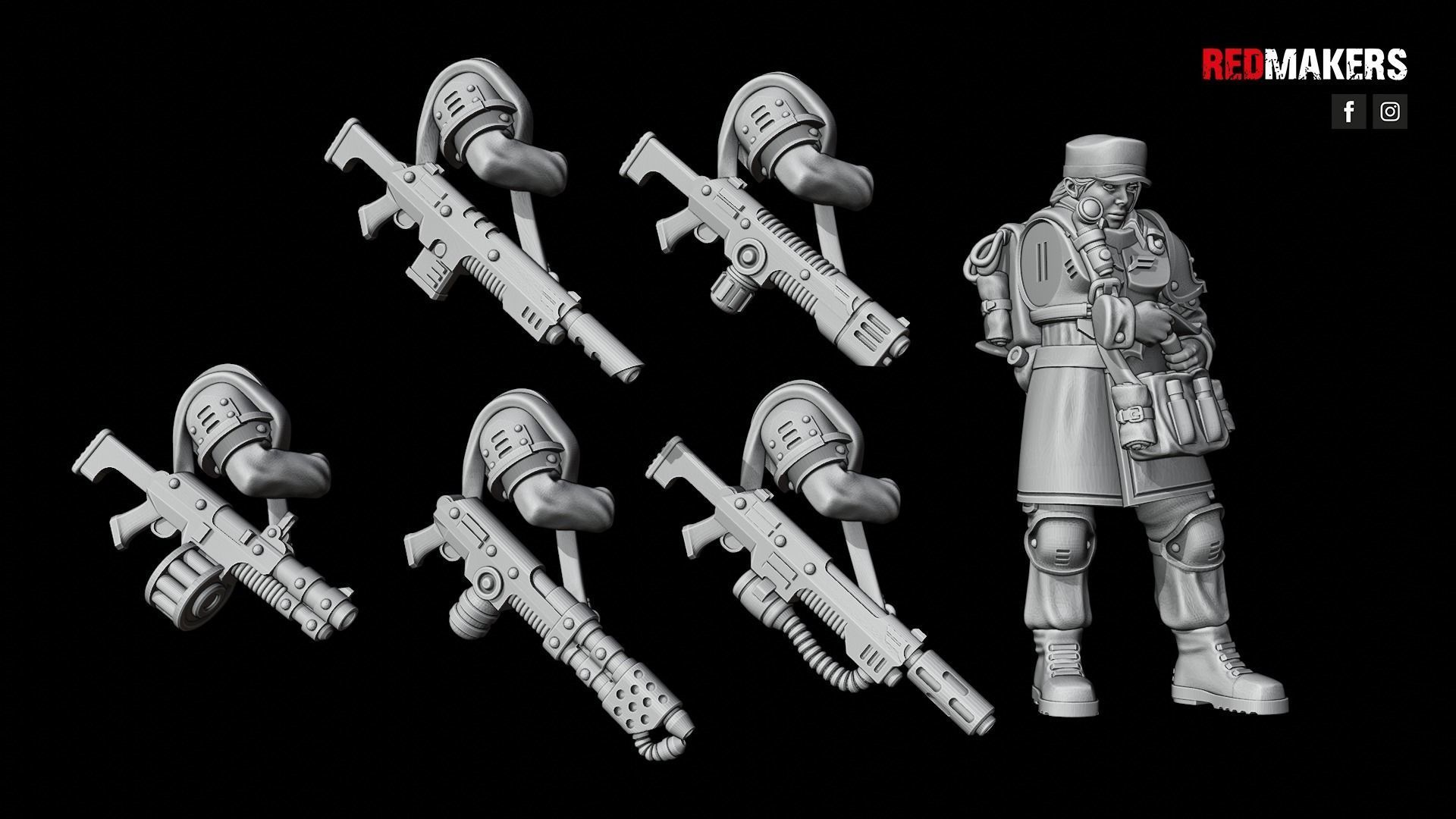 Shock Troops - Female Command Squad of the Imperial Force 3D model 3D printable | CGTrader