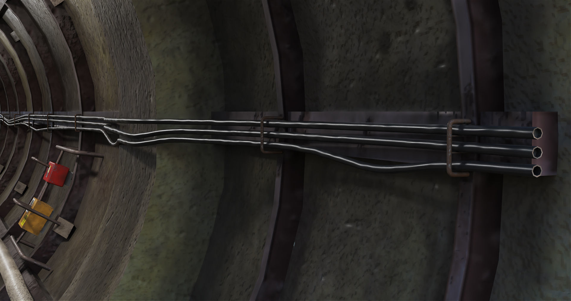 3D model Train Tunnel02 All PBR Unity UE V-Ray Textures Included VR ...