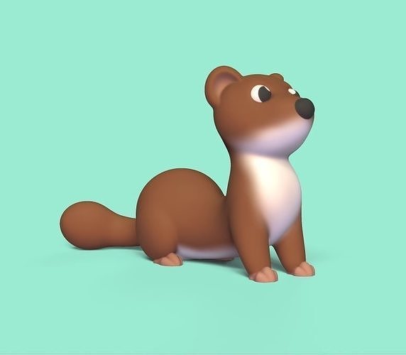 Weasel ferret 3D model 3D printable | CGTrader