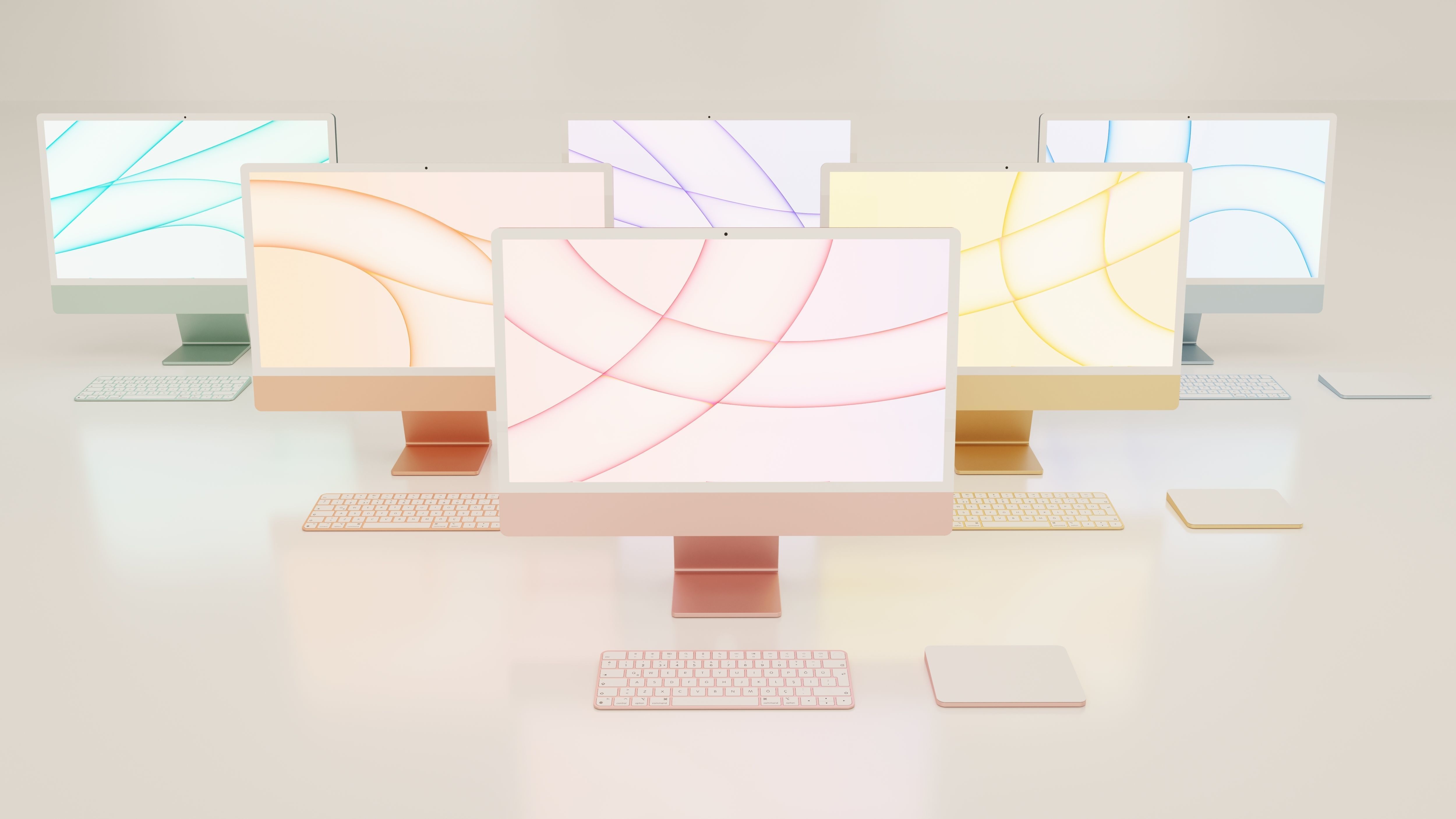 Apple 24 Inch iMac Set All Colors 3D model | CGTrader