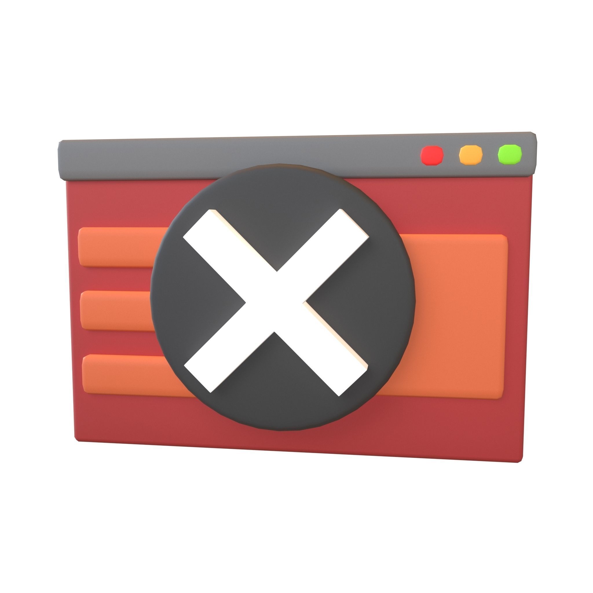 3D model Malicious Website Icon v2 003 VR / AR / low-poly | CGTrader