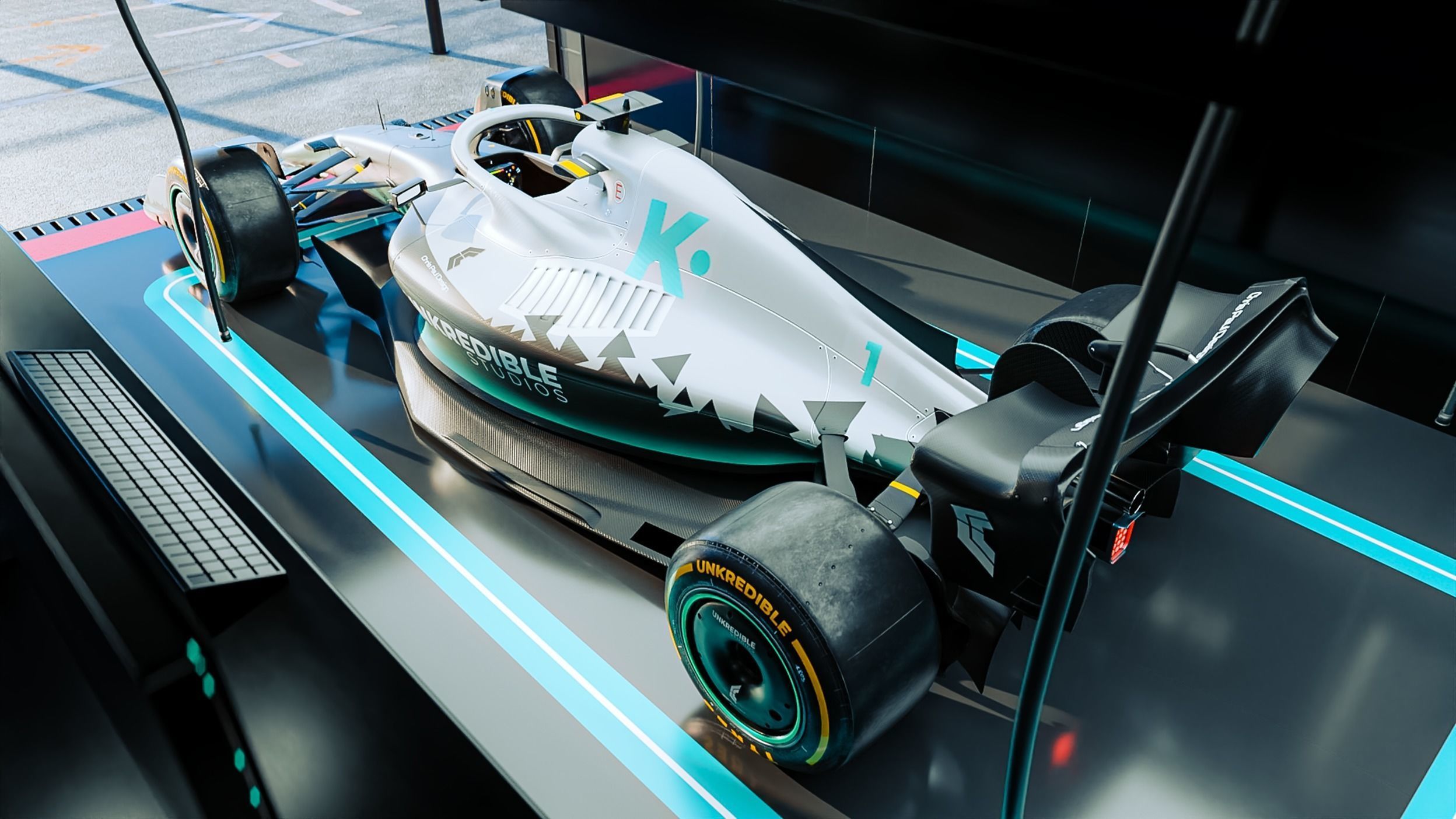 F1 Pitstop Garage 3D model | CGTrader