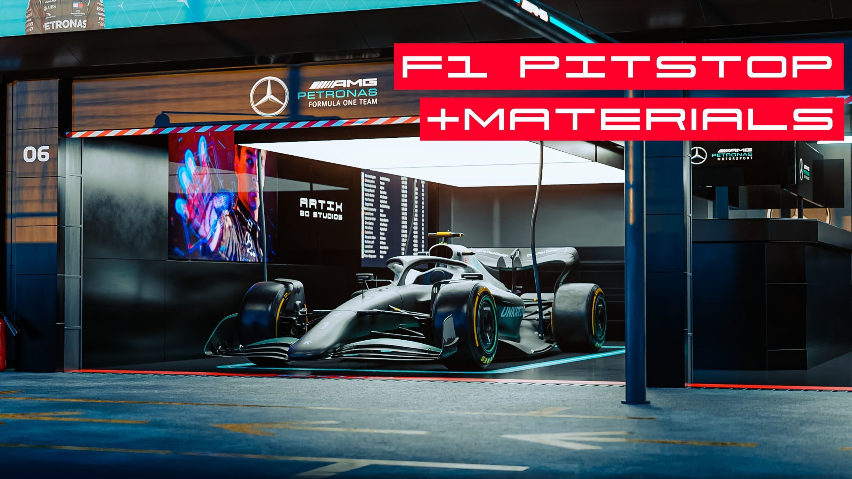 F1 Pitstop Garage 3D model | CGTrader