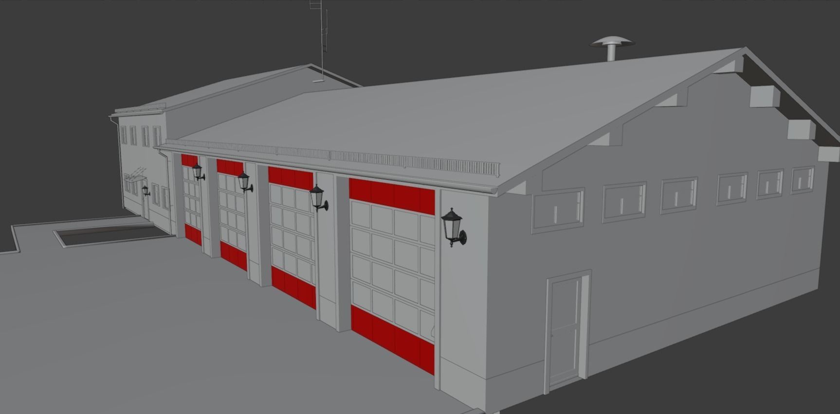 Feuerwache fire station - fire station 3D model | CGTrader