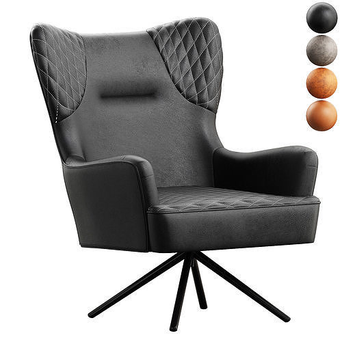 3D model BARNABY ARMCHAIR MOLESKIN MUSSEL VR / AR / low-poly | CGTrader