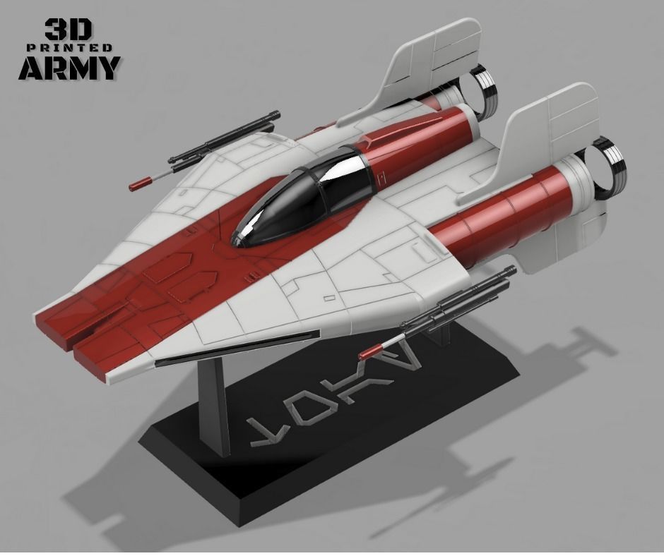 Star Wars A-WING RZ-1 starfighter -3D Print STL files 3D model 3D ...