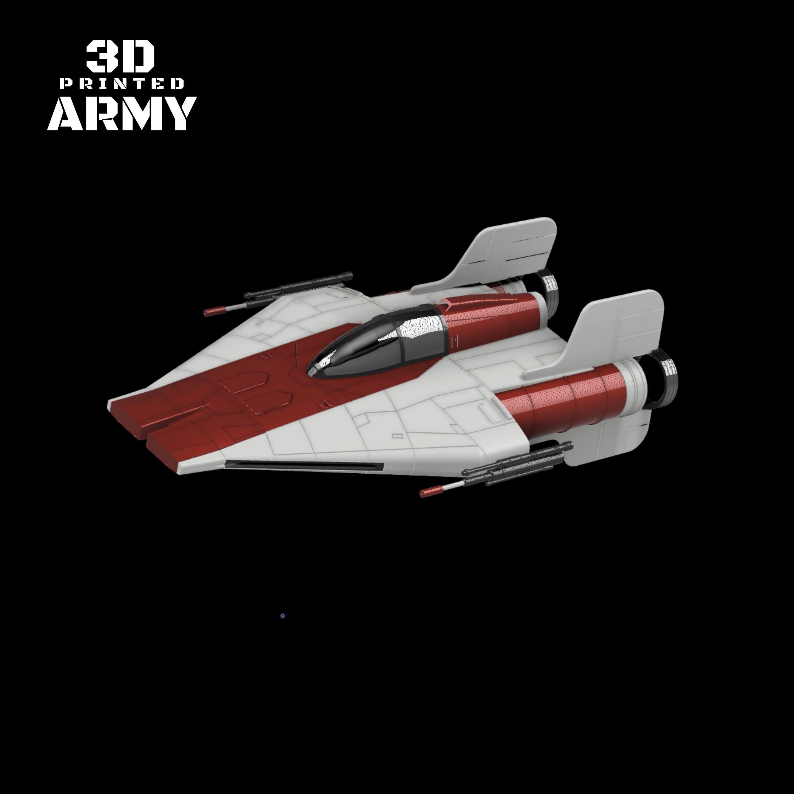 Star Wars A-WING RZ-1 starfighter -3D Print STL files 3D model 3D ...