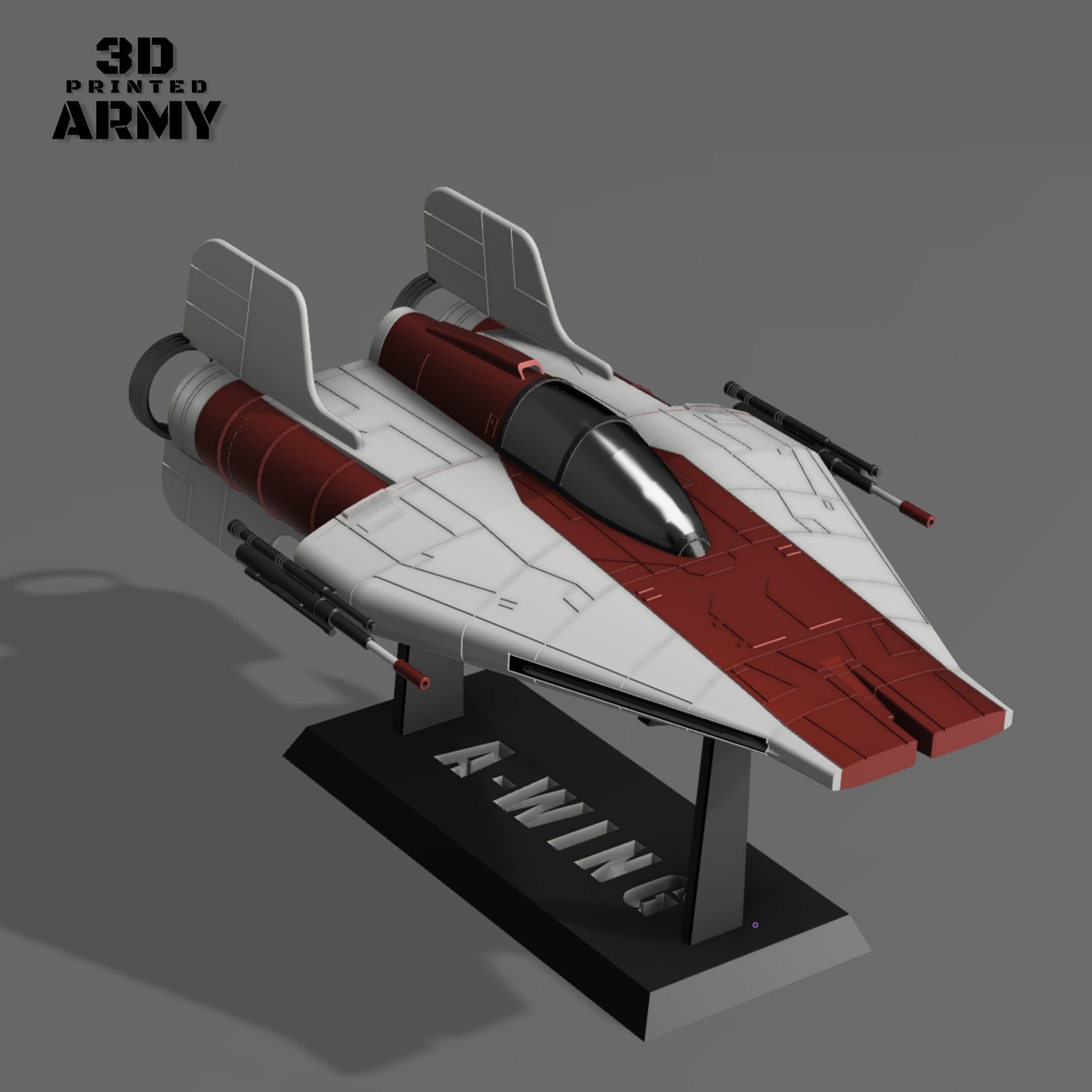 Star Wars A-WING RZ-1 starfighter -3D Print STL files 3D model 3D ...