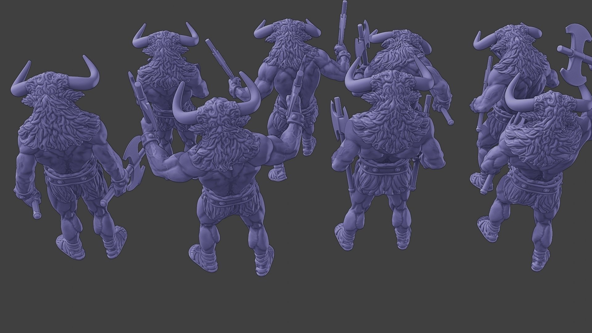 Minotaur Warrior two Axes Pack 1 3D Model Collection | CGTrader