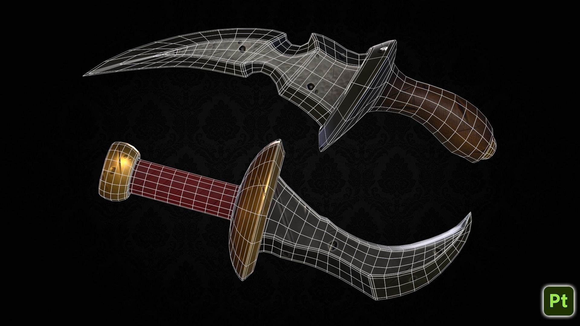 3D model Game Ready Fantasy Weapons with Textures - Volume 1 VR / AR ...